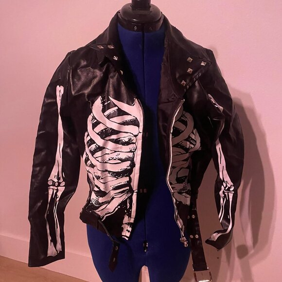 Spirit | Jackets & Coats | Spirit Halloween Pleather Skeleton Jacket ...